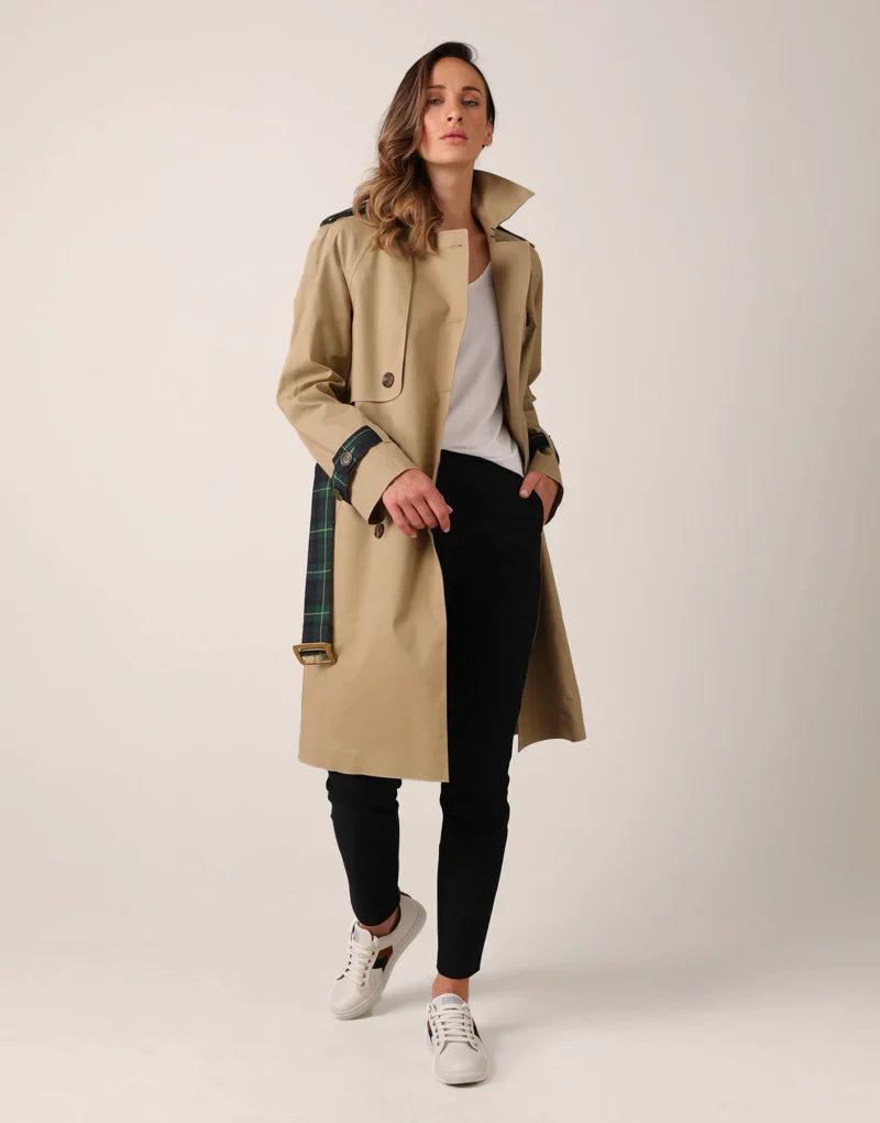 The Blair Trench - Fawn / Gordon Tartan HANCOCK OF SCOTLAND Trench Coats